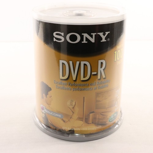 SONY 100 Pack DVD-R 4.7GB 120min 1x - 16X Optical Media Recordable NEW ...