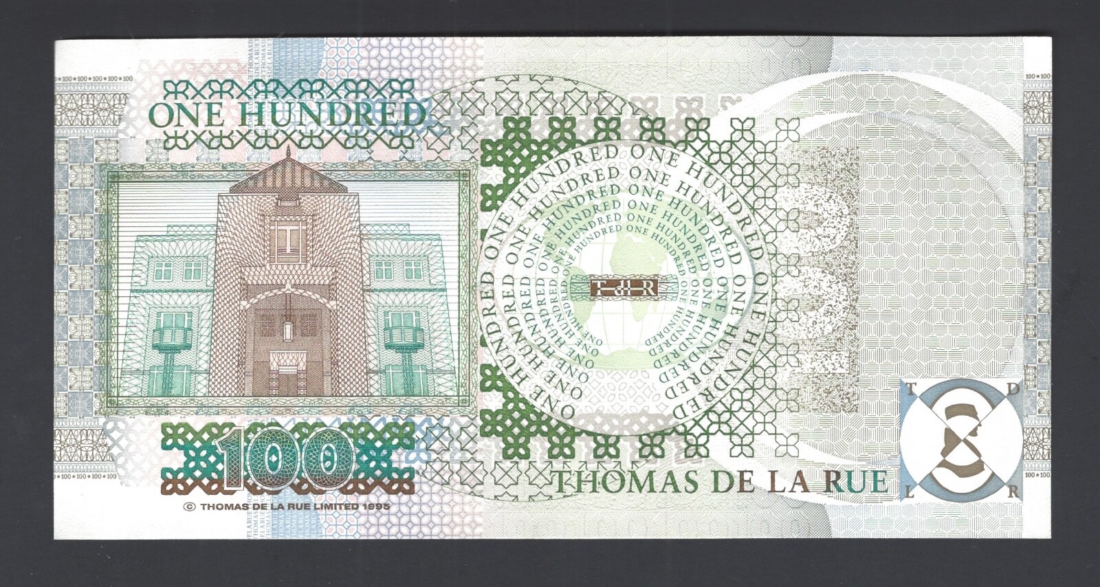 De La Rue (GBR), 100 Units, 1995, Thomas De La Rue,"Test Note" | eBay