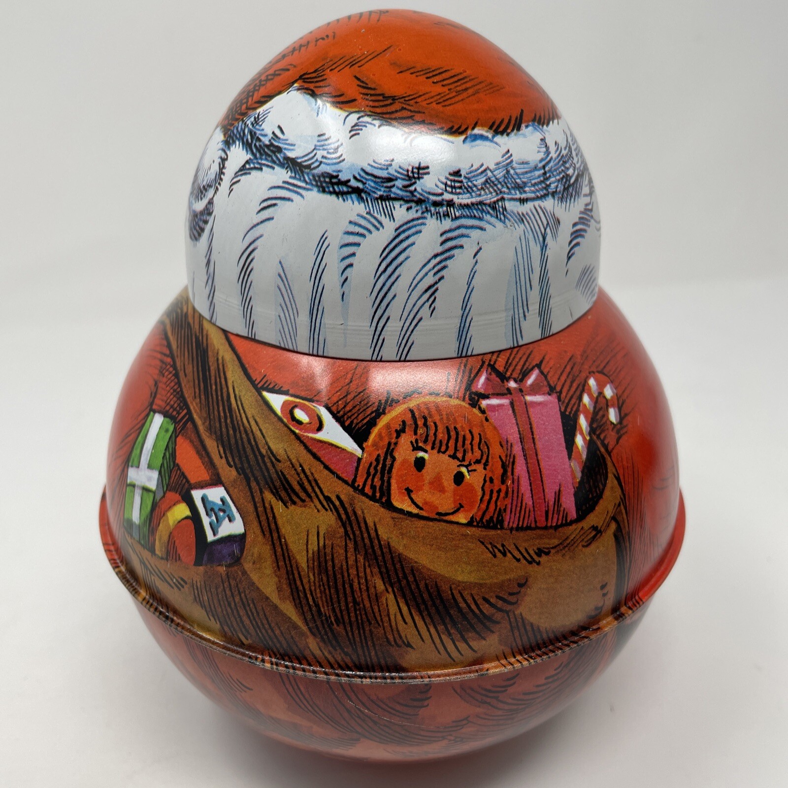 Vintage Chein Co Santa Claus Roly Poly Candy Cookie Tin 1980 | eBay