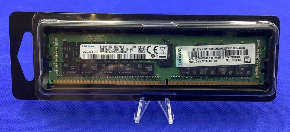 7X77A01304 LENOVO 32GB (1X32GB) 2RX4 PC4-2666V SERVER MEMORY 01DE974 | eBay