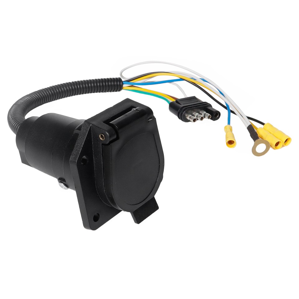 4 Pin to 7 Way Truck Blade RV Trailer Plug Adapter Tow Light Wiring ...