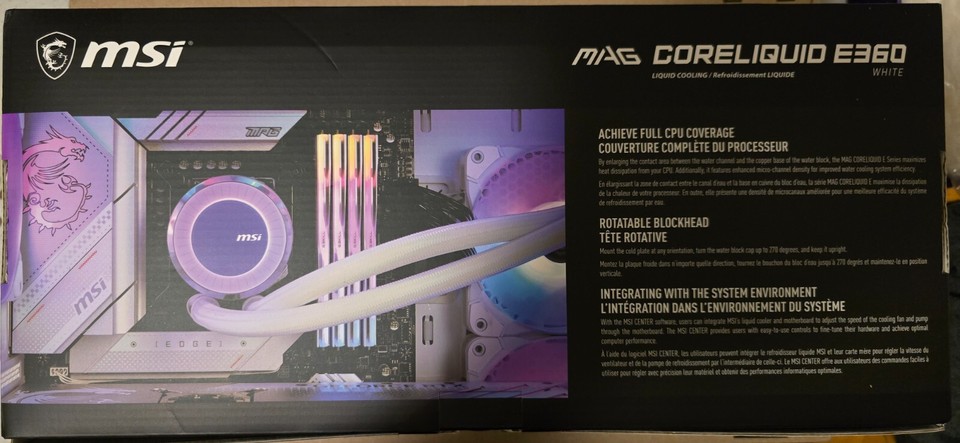 MSI MAG CoreLiquid E360 White - AIO ARGB CPU Liquid Cooler - Rotating ...
