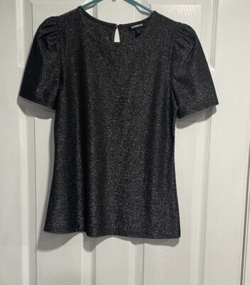 Women's Express Top Size So Black Metalic | eBay