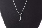 925 Sterling Silver Letter 'J' Initial Pendant Charm with Swarovski ...
