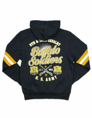 BUFFALO SOLDIER Zip Up Hoodie Jacket US ARMY Buffalo Soldier Zip Up ...
