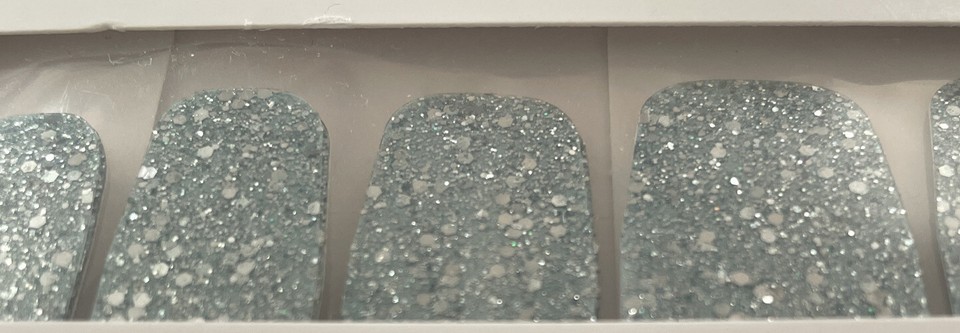 Color Street DEEP OCEAN Pedicure 100% Nail Polish Strips Silver Blue ...