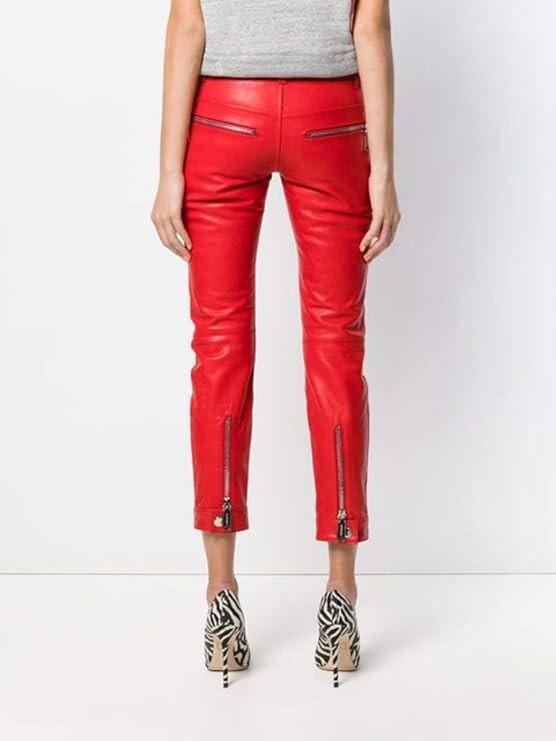 RED Leathers Women's Leather Pant Slim fit Skinny Real Leather Genuine ...