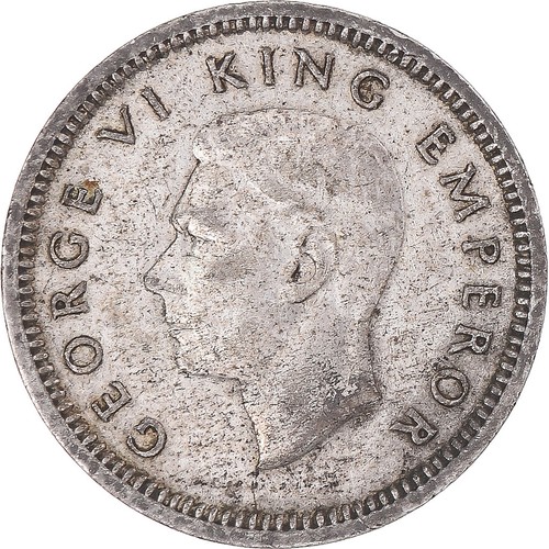 [#341310] Coin, New Zealand, George VI, 3 Pence, 1939, British Royal ...