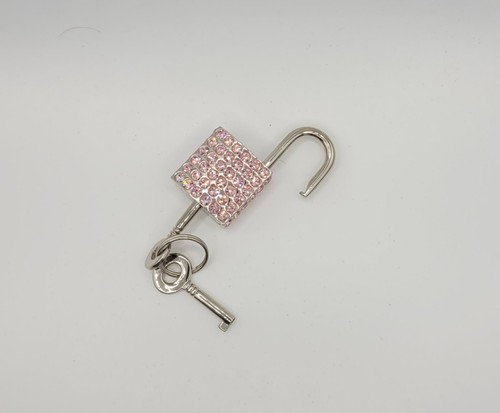 Handbag Charm Keychain Lock & Keys With Rose Crystal Rhinestones | eBay