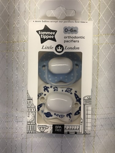 Tommee Tippee Little London Ortho Pacifier Soothie Binky Blue Rockets ...