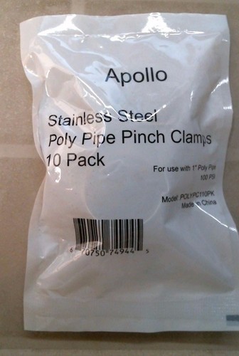 Apollo POLYPC110PK Stainless Steel Poly Pipe Pinch Clips, 10 Pack, FREE ...