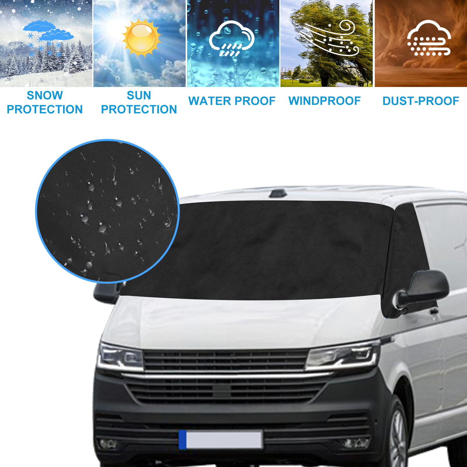 Heavy Duty Windshield Windscreen Cover Sunshade Blackout Window Blinds ...