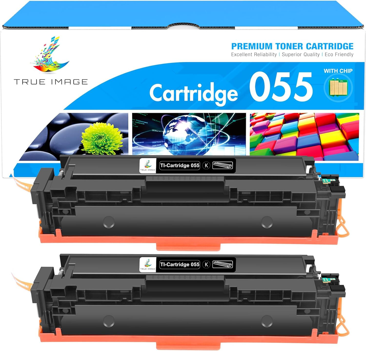 2PK Black Toner Cartridge For Canon 055 ImageClass MF742Cdw MF745Cdw ...