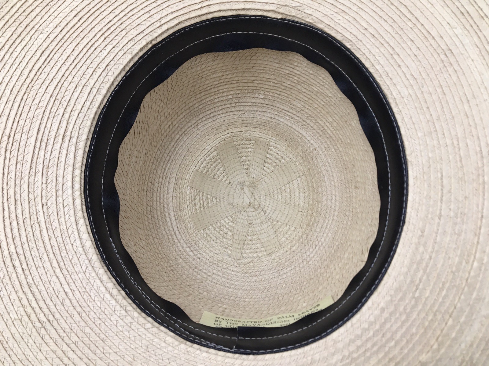 Vintage Sun Hat Palm Leaves Wide Brim Handcrafted May… - Gem