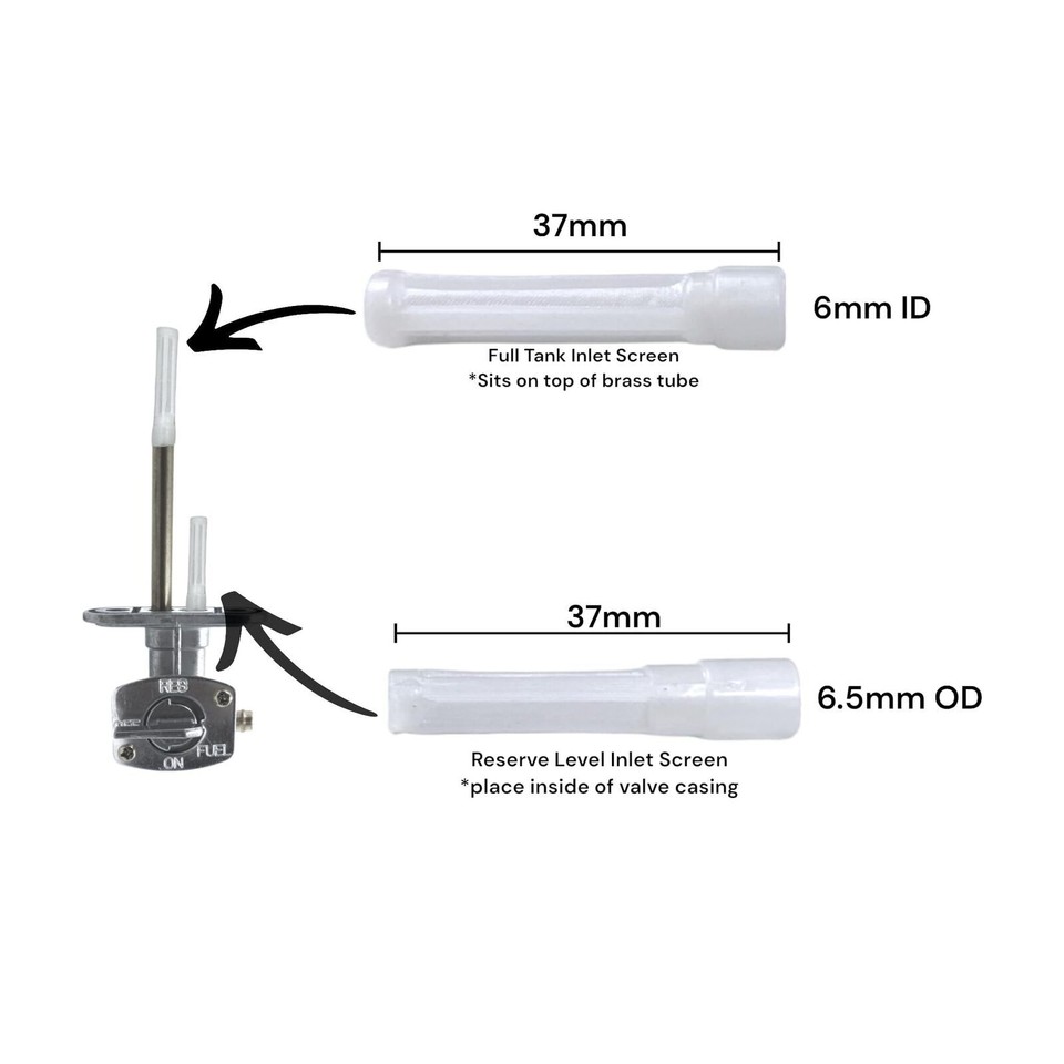 (2-PACK) Replacement 6mm 6.5mm Fuel Valve Petcock Filter Screens Brass ...