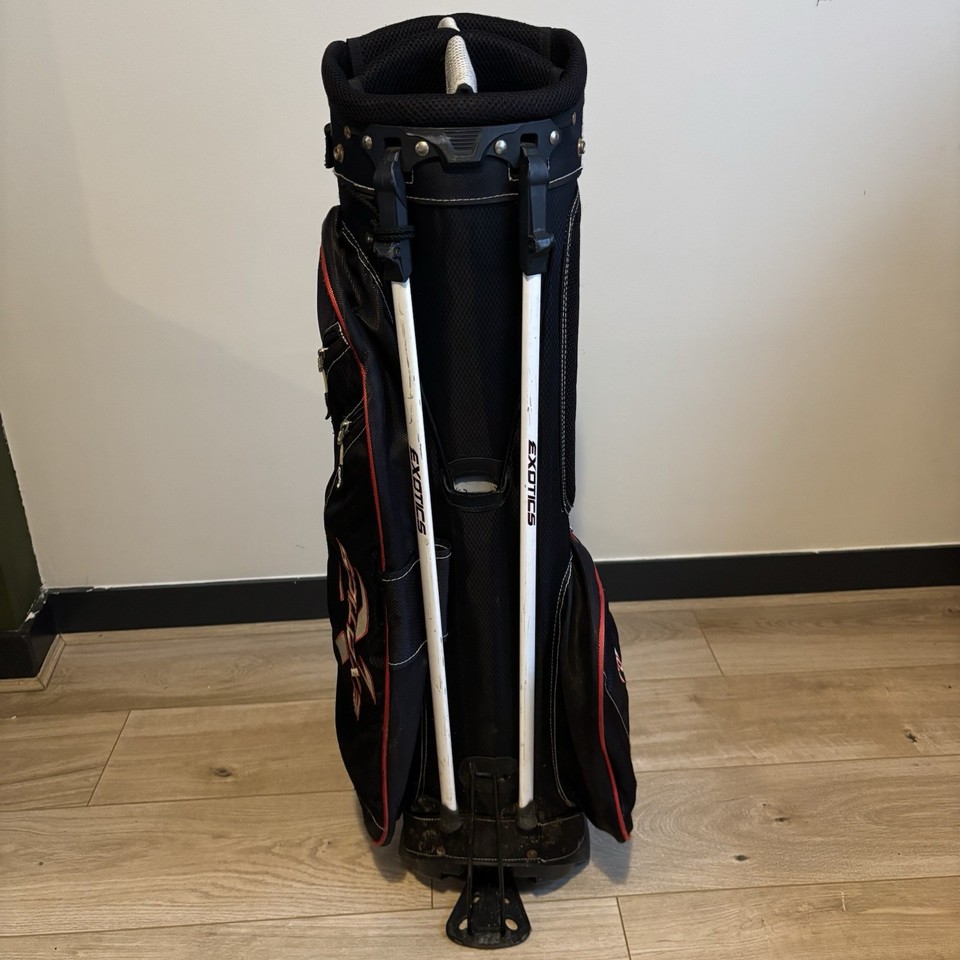Exotics Golf Bag Stand Golf Bag 7 Way Divider Black Red White Tour Edge ...