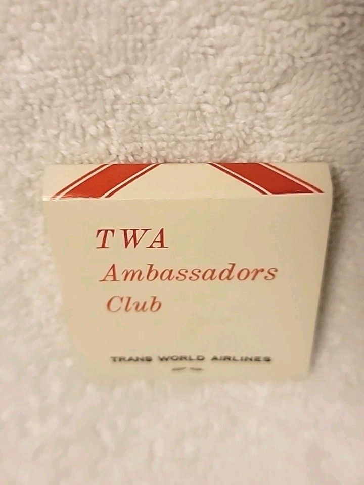 Vintage TWA Ambassadors Club Trans World Airlines Matchbook Unstruck ...