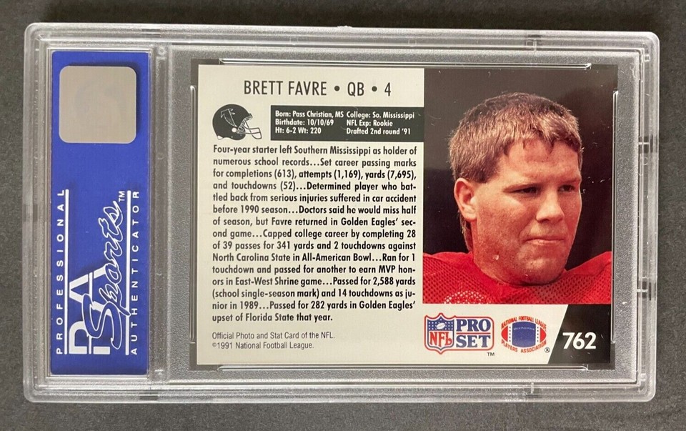 1991 PRO SET BRETT FARVE ROOKIE CARD - PSA 8 NEAR MINT - MINT - HOF ...