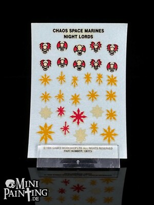 Warhammer 40k Night Lords Decal Decals Transfer Sheet Chaos Space ...