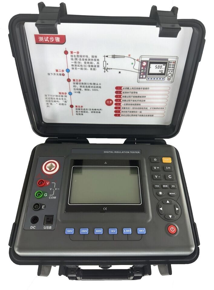 15KV Insulation Meter HV Insulation Resistance Tester 500 Groups Data ...