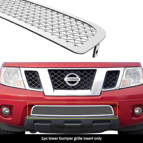 For 2009-2021 Nissan Frontier Bumper Stainless Steel Chrome Mesh Grille ...