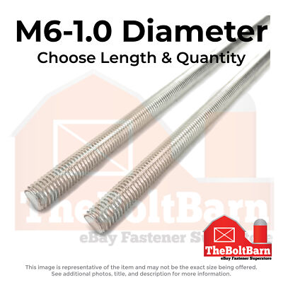 M6-1.00x1000 A4-70 Stainless Steel Fully Threaded Rods Coarse Thread ...