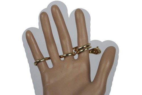 Cool Women Gold Metal Wrap Around 4 Fingers Ring Fashion Jewelry Snake ...