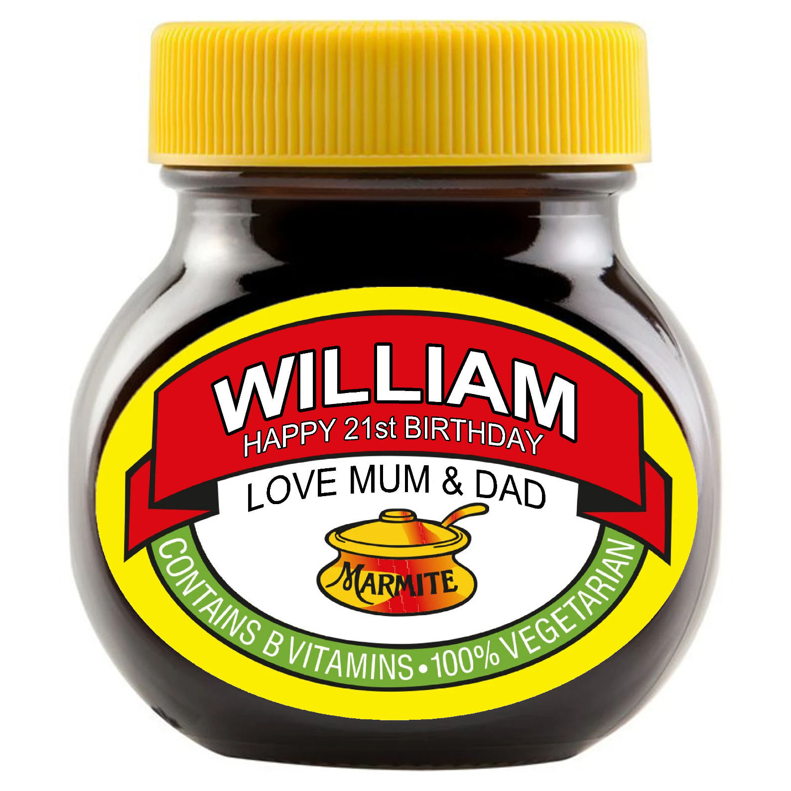 Personalised MARMITE Jar Sticker Label - Die Cut & Ready To use - ADD ...