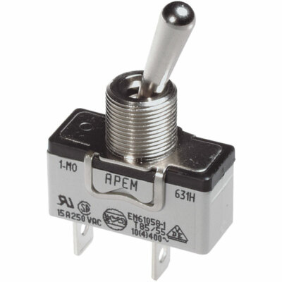 Apem 641NH/2 Toggle Switch DPST On-Off 250V 15A | eBay UK