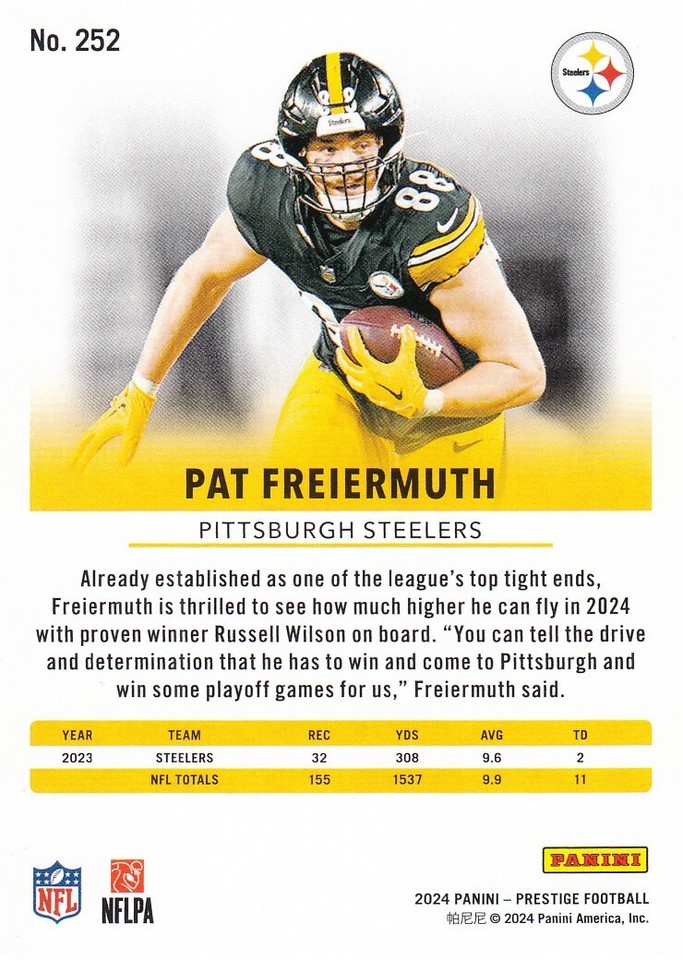 2024 Panini Prestige Parallel Xtra Points Hyper PAT FREIERMUTH #252 ...