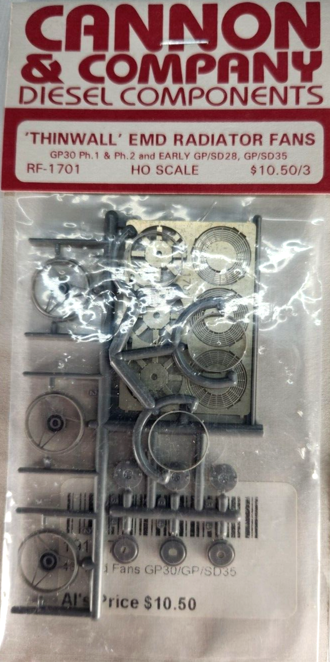 Cannon & Company HO #1701 Thinwall EMD Radiator Fans for sale online | eBay