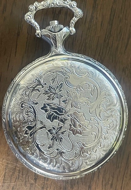 Vintage Engraved Timex Locomotive Railroad Train Pocket Watch With ...