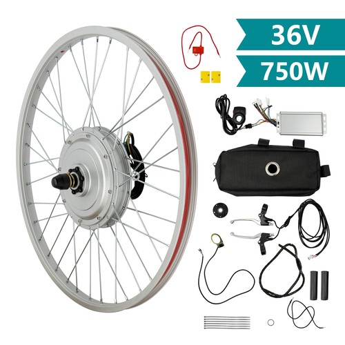 Bicycle Front Wheel Conversion Kit 24" Electric Bike Wheel Kit w/ 36V ...