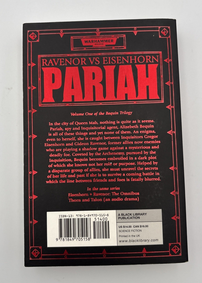 Pariah Ravenor Vs Eisenhorn By Dan Abnett Warhammer 40K Vol 1 Bequin ...