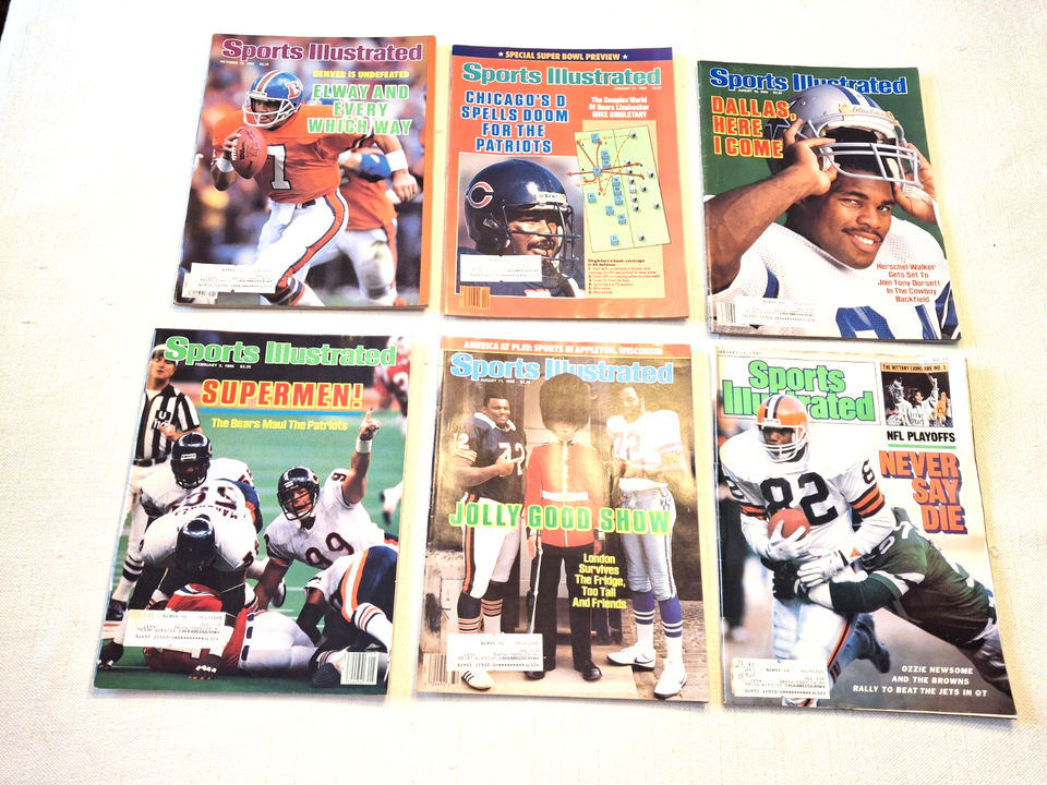 15 Sports Illustrated Magazines~NFL Covers~Payton, Allen, Walker~1981 ...