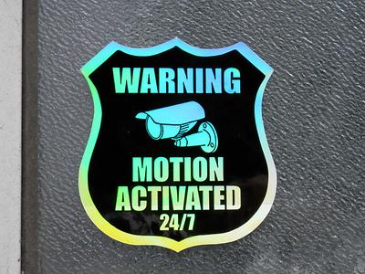 20 Surveillance Stickers WARNING MOTION ACTIVATED 24/7 Holographic | eBay