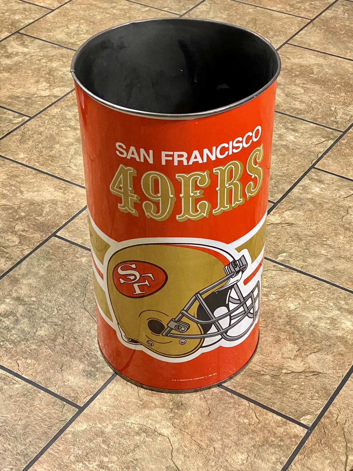 Vintage SF San Francisco 49ers Metal Trash Garbage Can 90s NFL Football ...
