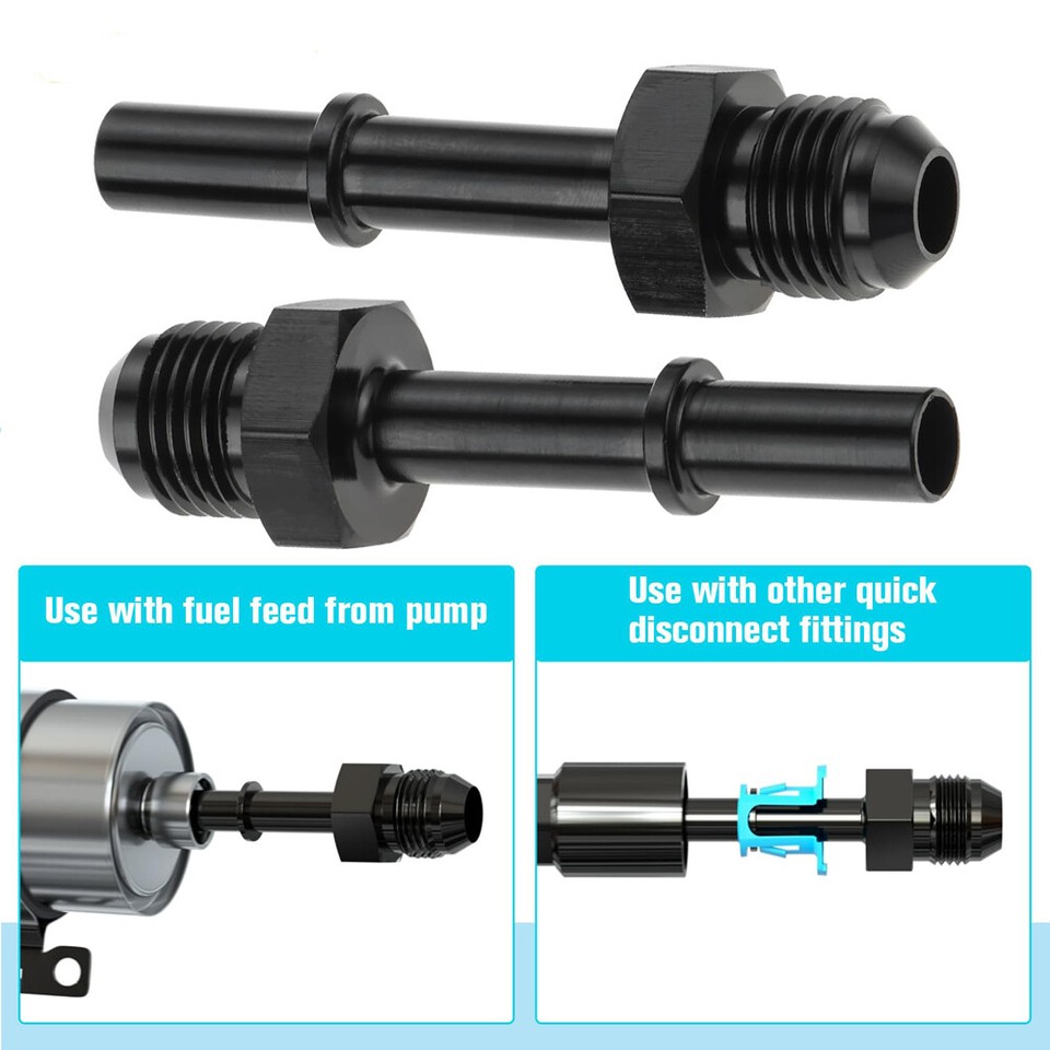 2Pcs Fuel Adapter Fitting 6AN AN6 Male to 5/16 Male GM Quick Connect LS ...