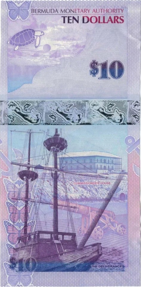 10 Dollars Bermuda Uncirculated. 10 Dollars Banknote single bill. $10 ...