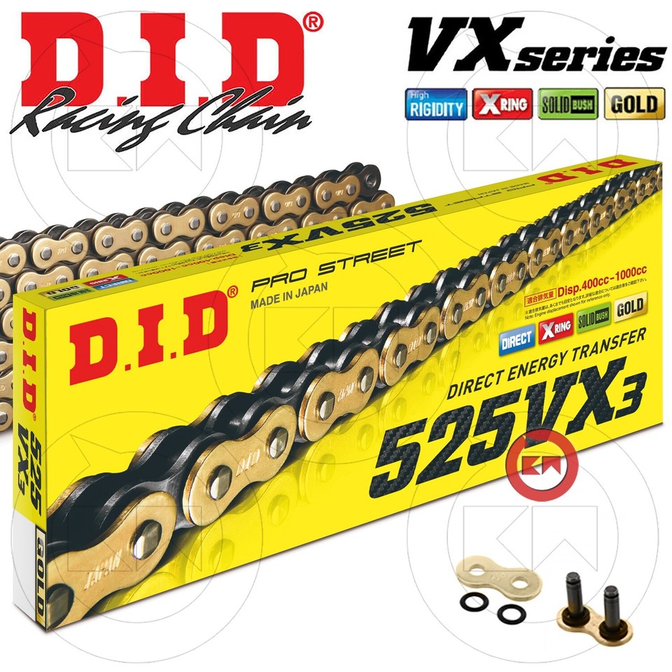 DID 525VX3 Gold & Black G&B 108 Links X-Ring Yamaha XSR 700 Year 2017 ...