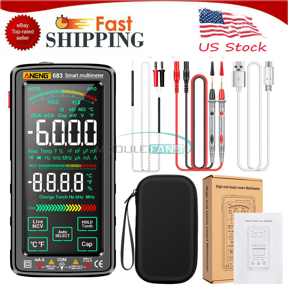 ANENG 683 Digital Smart Touch Multimeter AC/DC Voltage Capacitance ...