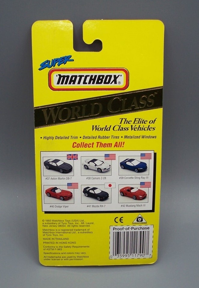 "MATCHBOX” WORLD CLASS ASTON MARTIN **UNLICENSED JAMES BOND 007 PLATES ...