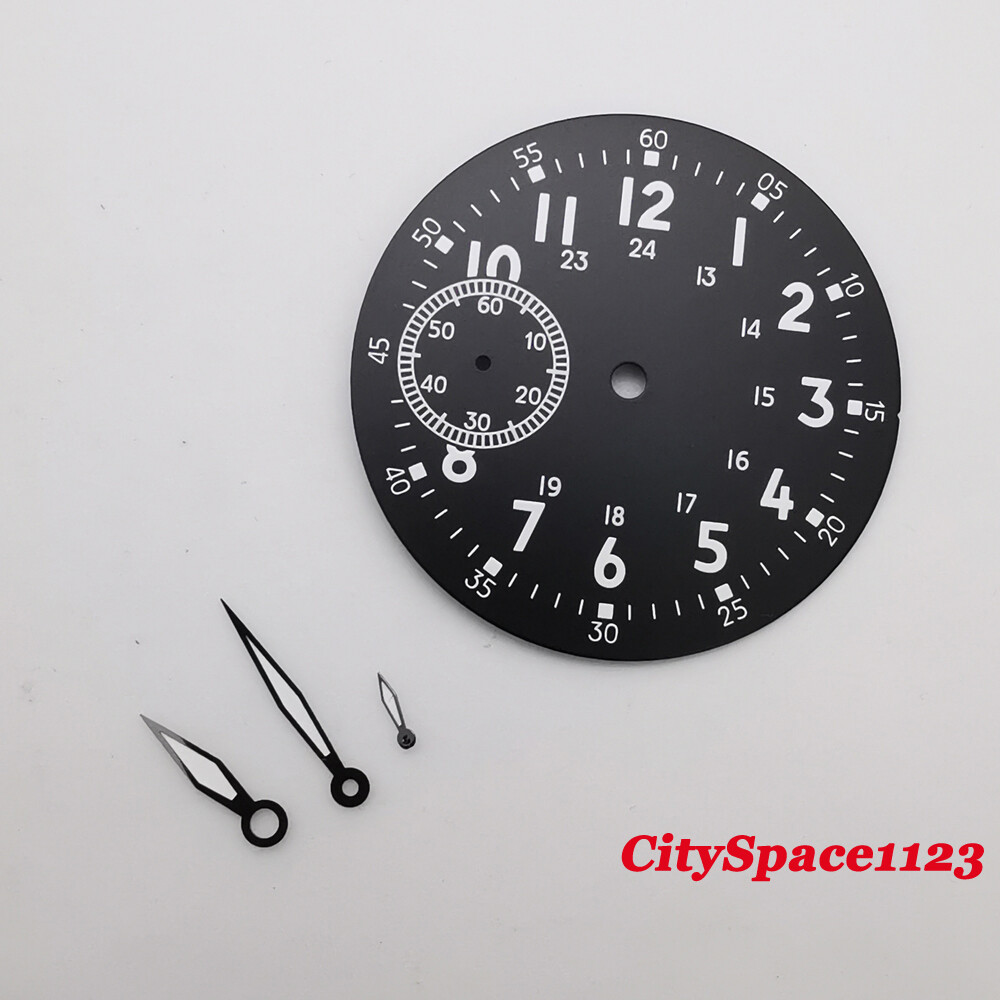 fit st36 eta 6497 movement 44mm black PVD plated steel watch case ...