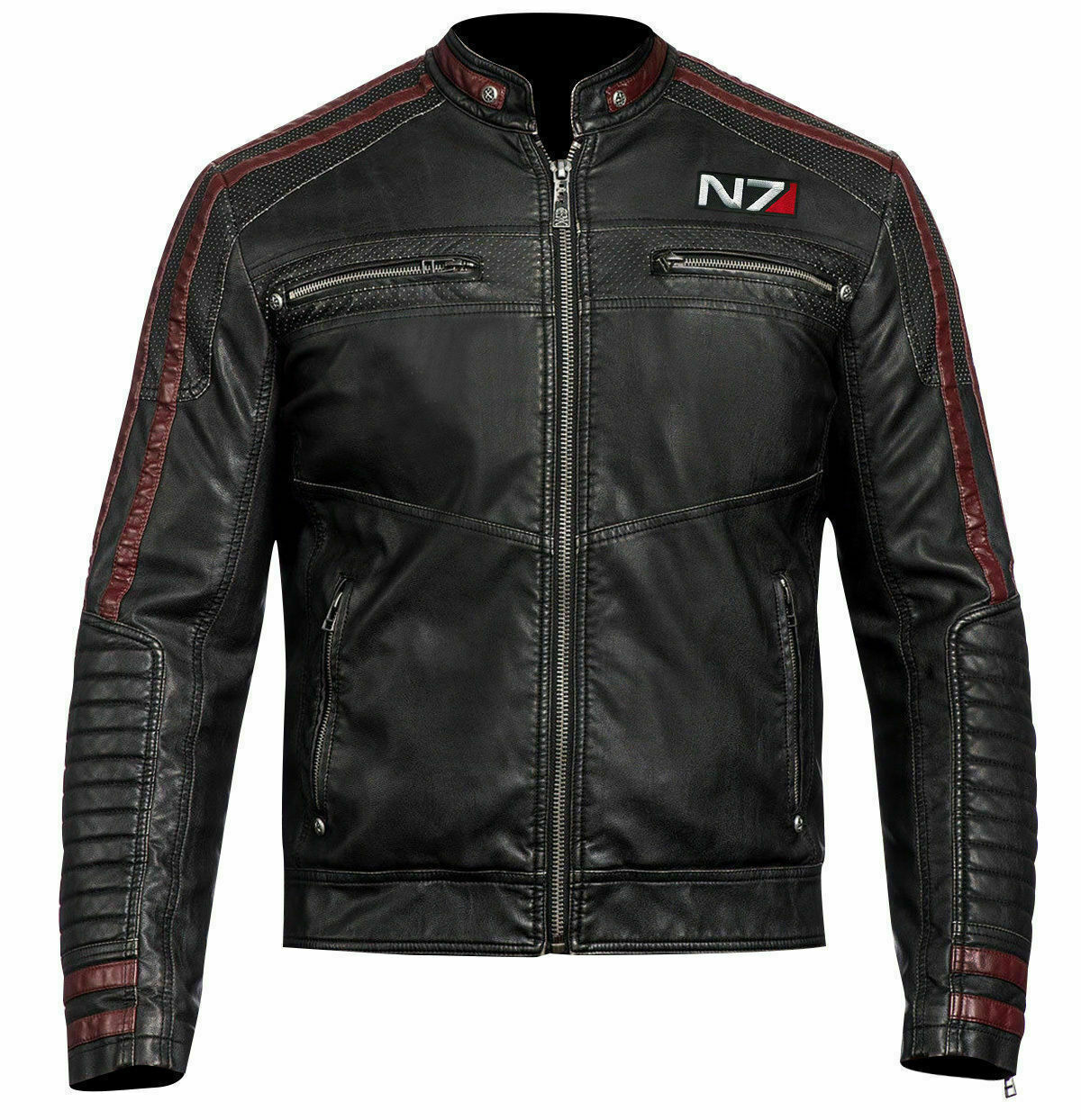 MASS EFFECT 3 - N7 COMMANDER SHEPARD STYLISH REAL LEATHER JACKET | eBay