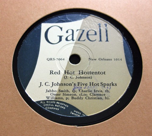 J.C. Johnson's Five Hot Sparks - Red Hot Hottentot / King Oliver Creole ...