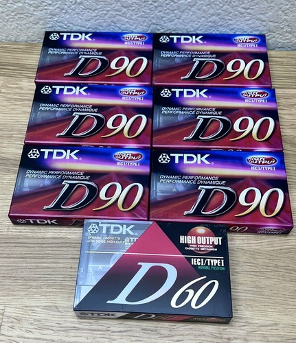 LOT OF 6 TDK D90 Sony HF 90 Memorex DBS 120 Blank Audio Cassette Tapes ...