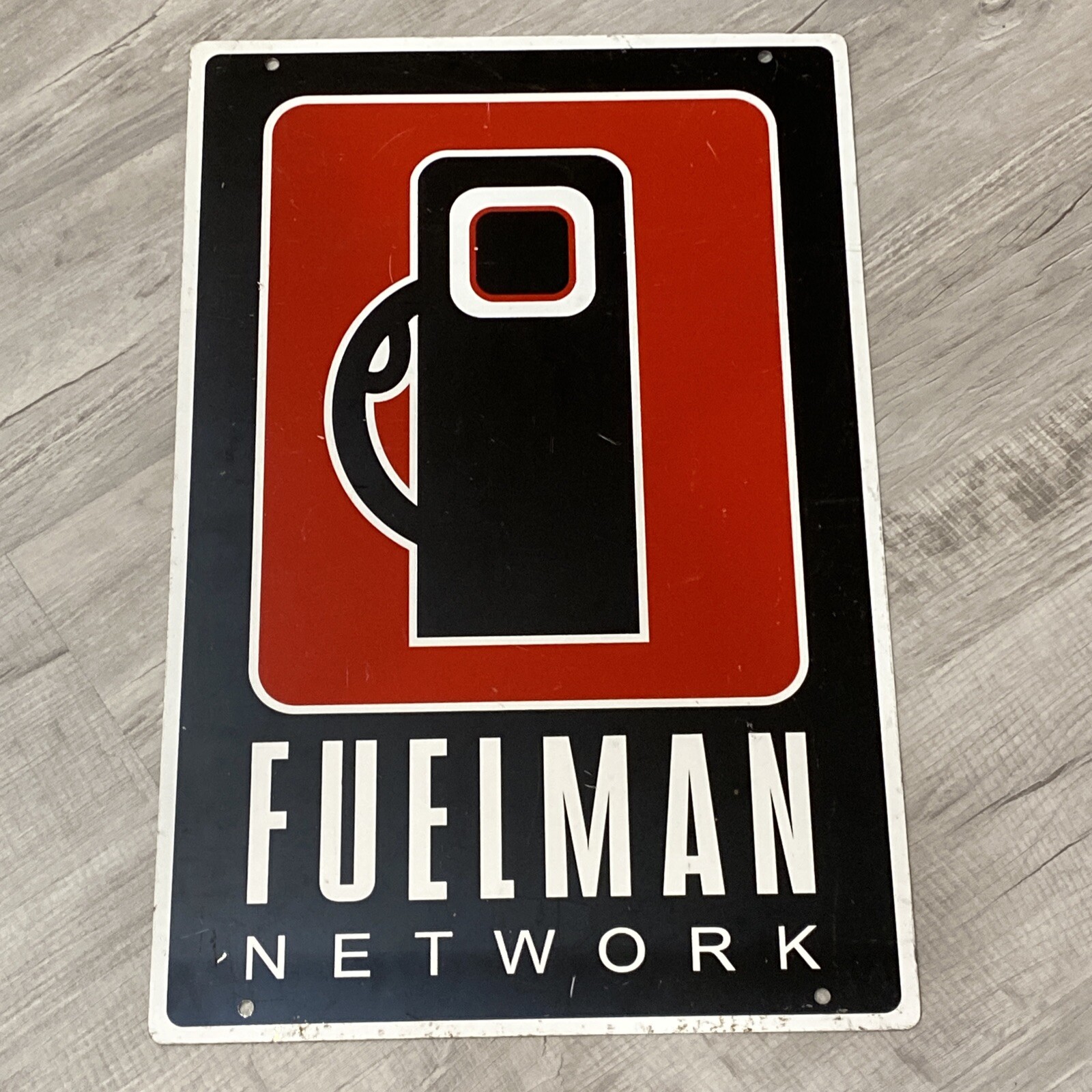 1980s Original Vintage Fuelman Gas Station Sign Metal 2 Sided Oil Pump ...