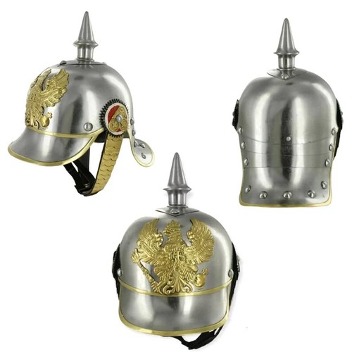 WW1 GERMAN FR PICKELHAUBE STEEL & BRASS HELMET PRUSSIAN MILITARY SPIKE ...