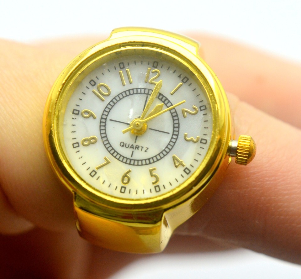 BEAUTIFUL MOTHER OF PEARL LADIES DIAL QUARTZ RING WATCH | eBay