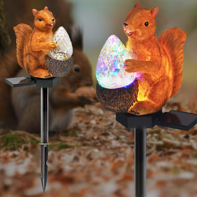 Squirrel Solar Garden Lights,Upgraded Outdoor Decor Solar Squirrel ...